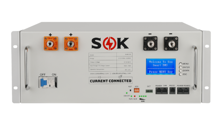 SOK LiFePO4 100ah 48v Server Rack Battery - CurrentConnected