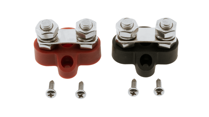 150A 2 Stud Bus Bar Power Distribution Block | Black & Red Set ...