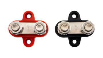 150A 2-Stud Bus Bar Power Distribution Block - Black and Red Set ...